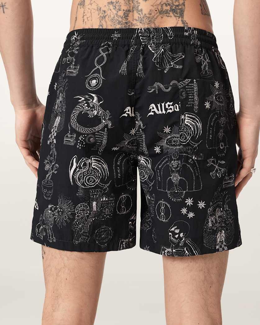 Terra Slim Fit Swim Shorts Washed Black | ALLSAINTS FR